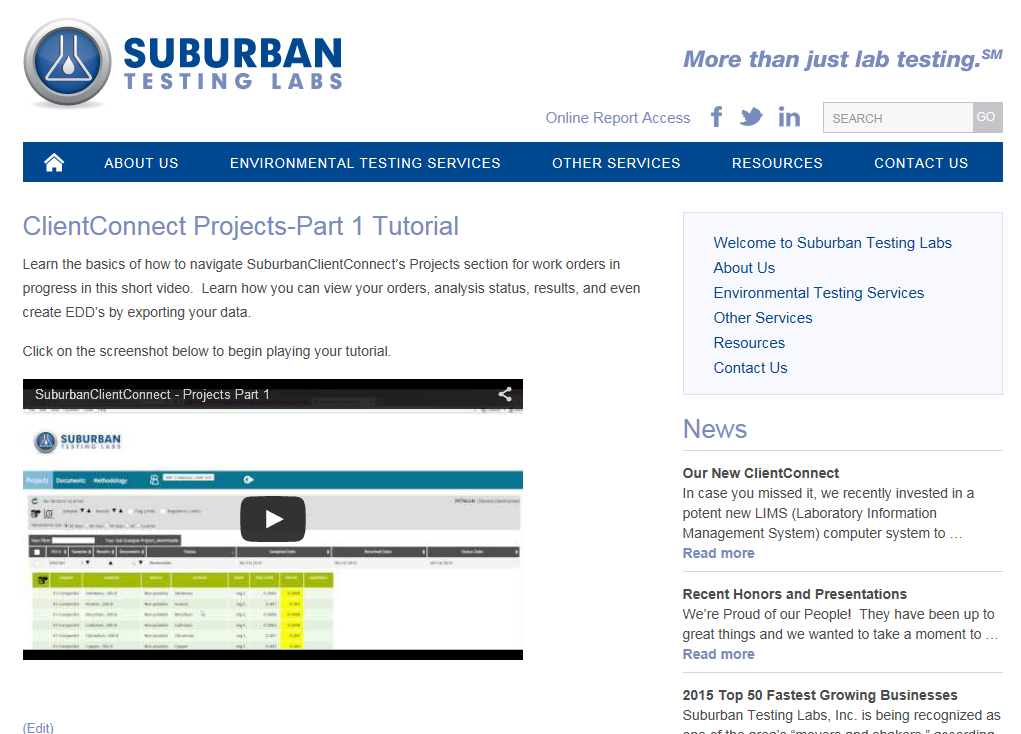 NEW Online Video Tutorials - Suburban Testing Labs